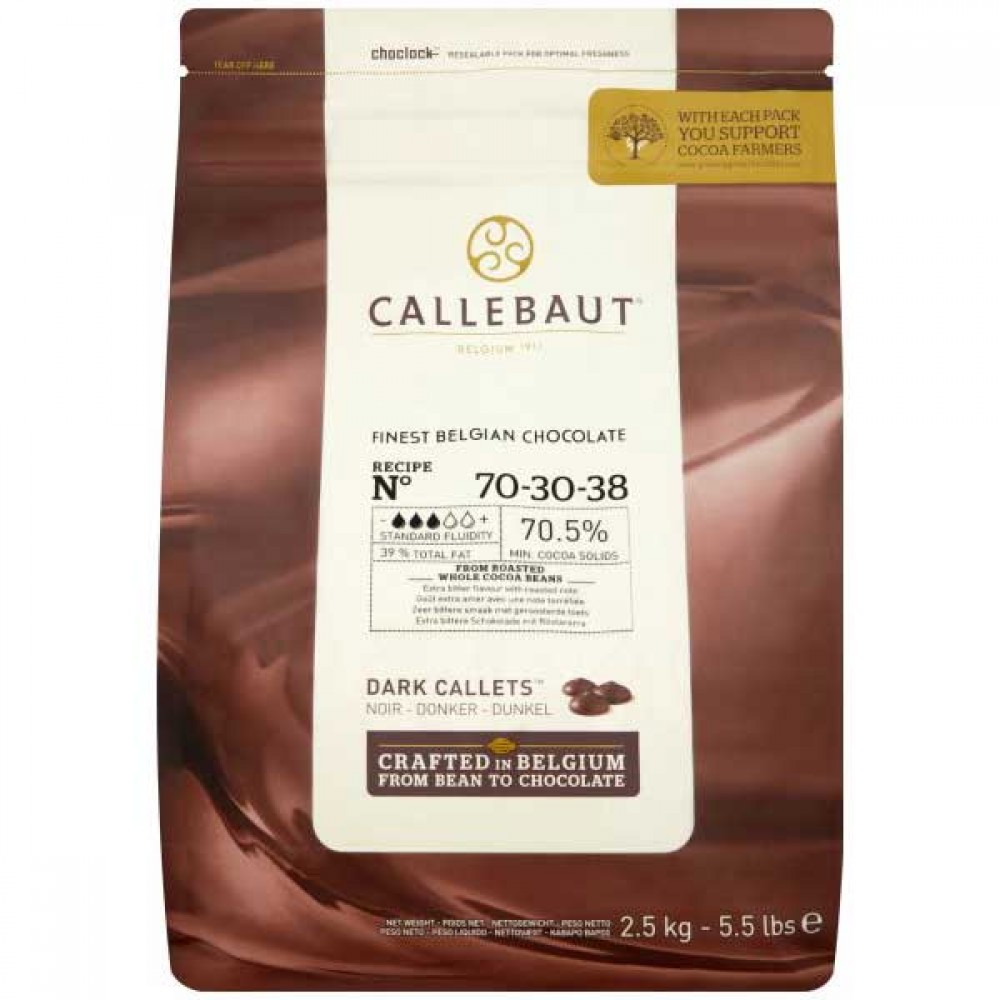 Callebaut 70% Cocoa Dark Chocolate Drops 2.5kg - Planet Candy - Ireland ...