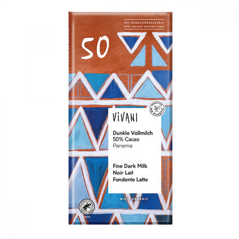 Vivani 50% Cacao Dark Chocolate Bar 10 x 80g - Planet Candy