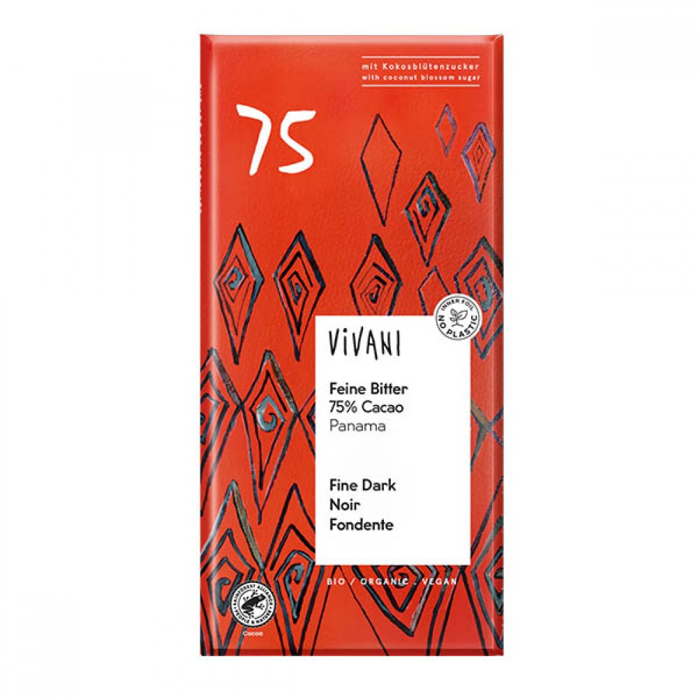 Vivani 75% Cacao Dark Chocolate 10 x 80g - Planet Candy