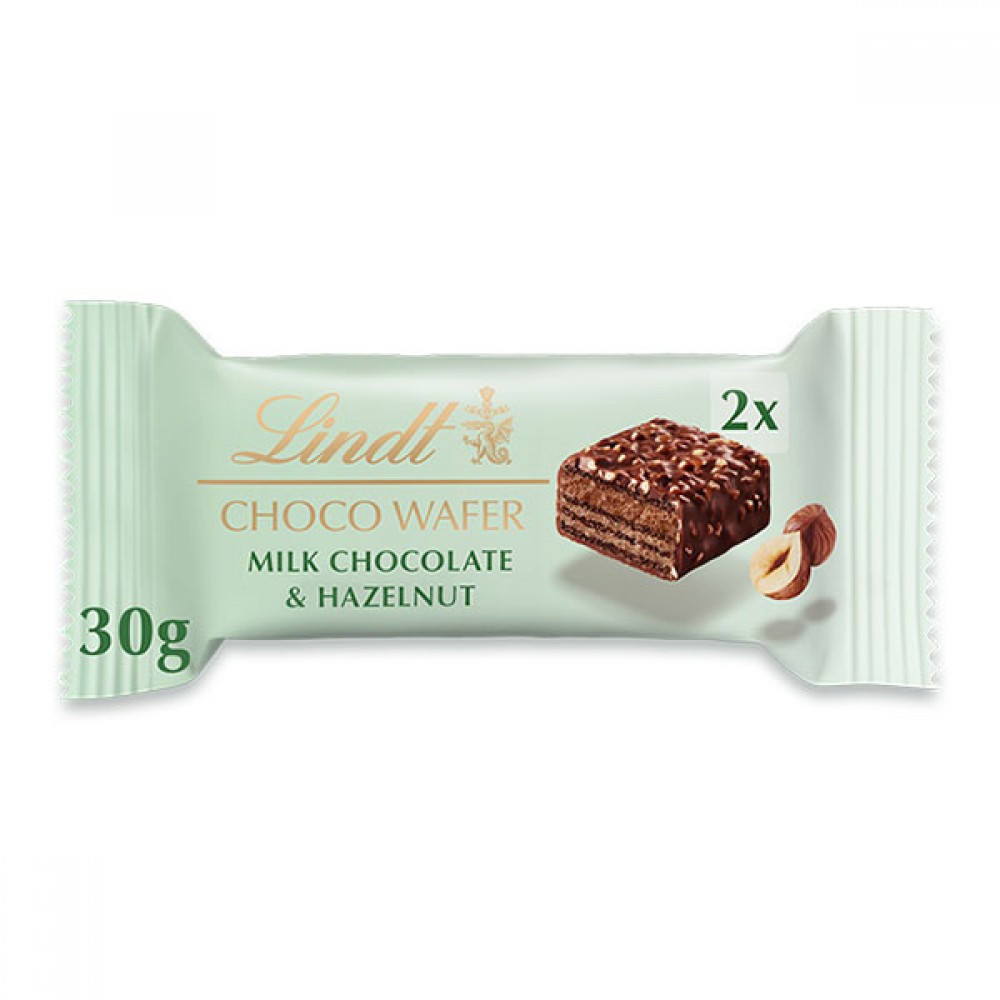 Lindt Choco Wafer Milk Chocolate & Hazelnut Treat Pack 20 x 30g ...