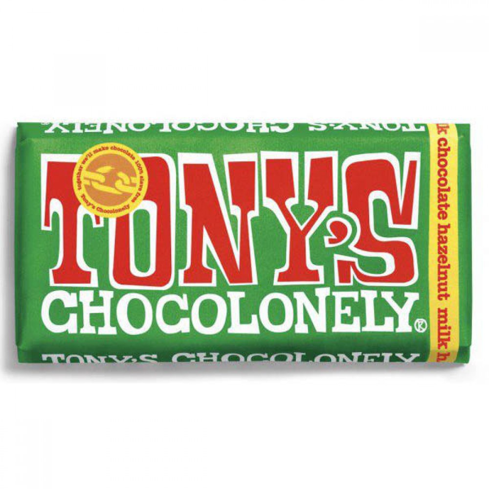 Tony's Chocolonely Milk Chocolate Hazelnut Bar 35 x 50g - Planet Candy