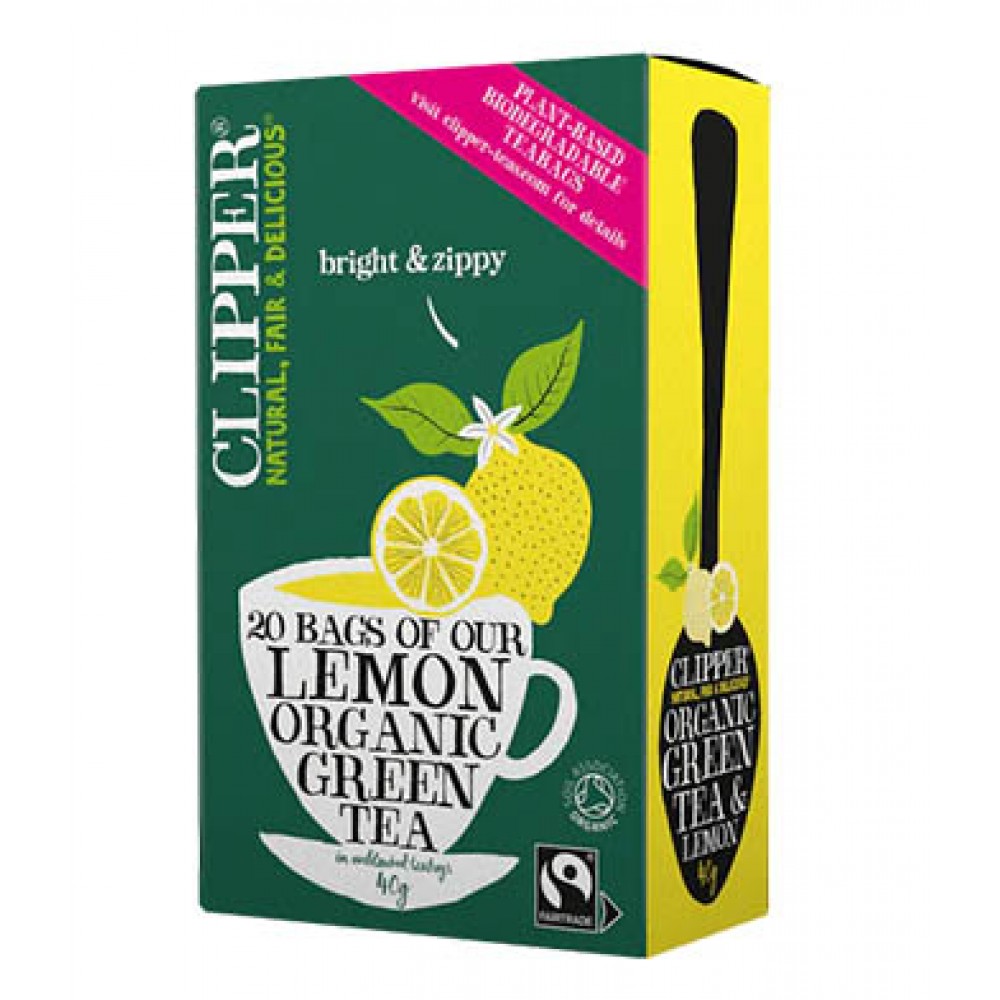 Clipper Organic Green Tea with Lemon 20 Bags x 6 - Planet Candy Online ...