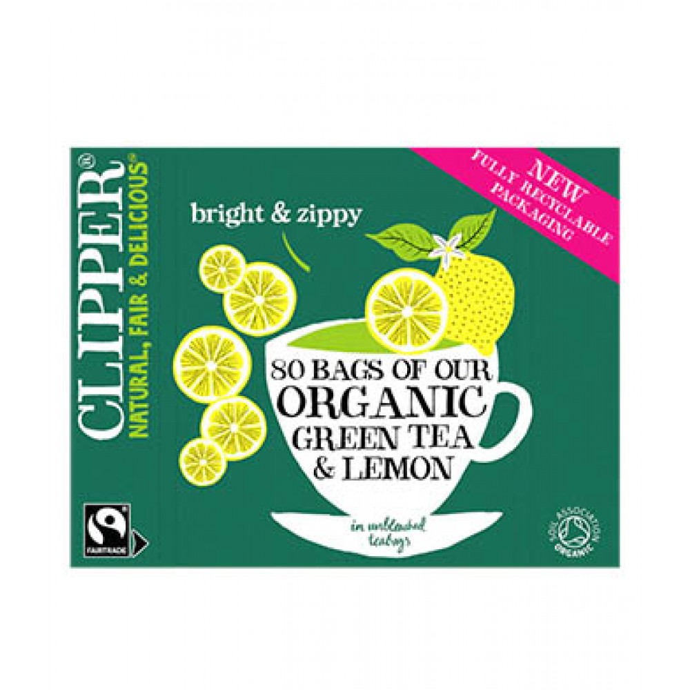 Clipper Organic Green & Lemon Tea 80 Bags x 4 - Planet Candy Online ...